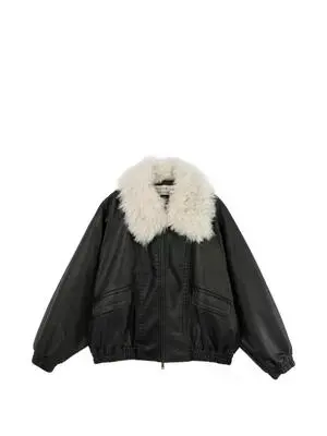 Source Unknown Faux-fur Collar Bomber Jacket