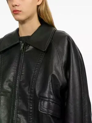 Source Unknown Faux-fur Collar Bomber Jacket