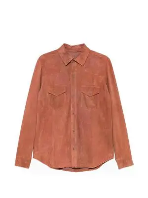 Eleventy Suede Flap-pocket Shirt - Brown