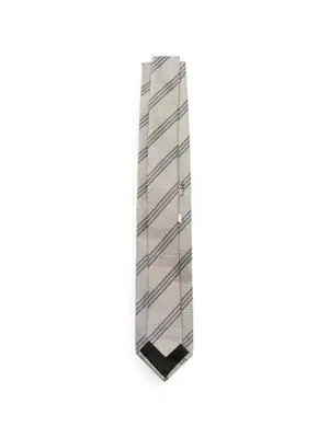 LARDINI Striped-pattern Tie - Neutrals