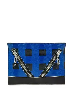 Kenzo Kalifornia Python-embossed Clutch Bag - Blue