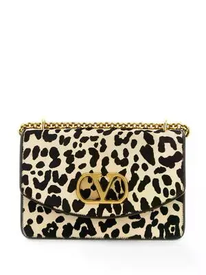 Valentino Garavani Vlogo Signature Leopard-print Shoulder Bag - Neutrals