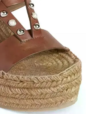 JIMMY CHOO Danica Studded Leather Espadrille Sandals