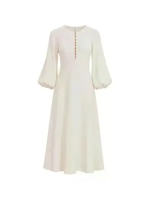 Zimmermann Embellished Cutout Midi Dress - Neutrals