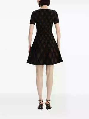Oscar De La Renta Argyle Sequin-embellished Flared Mini Dress