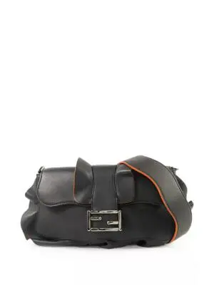 Fendi Wave Baguette Shoulder Bag - Black