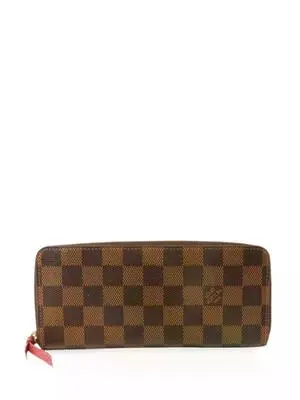 LOUIS VUITTON Damier Ebene Clemence Wallet - Brown