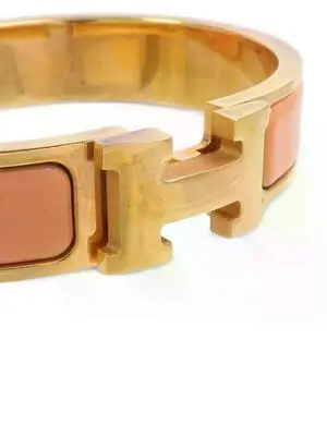 Hermès Plated Metal And Enamel Hinged Bracelet