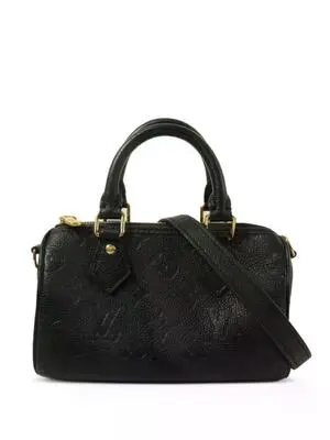 LOUIS VUITTON Nano Speedy Monogram Empreinte Shoulder Bag - Black