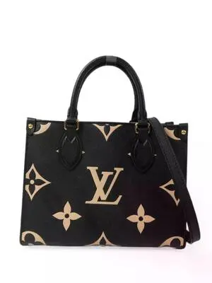 LOUIS VUITTON Monogram Empreinte On The Go Pm Tote Bag - Black