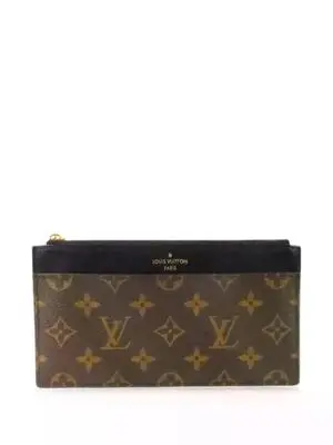 LOUIS VUITTON Monogram Canvas Logo-print Clutch Bag - Brown