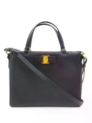 FERRAGAMO Vara Bow Shoulder Bag - Blue