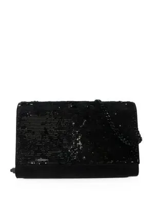 Saint Laurent Sequin-embellished Shoulder Bag - Black