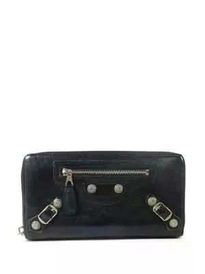 Balenciaga Stud-detail Zip-around Wallet - Black