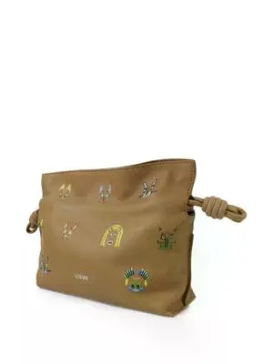 Loewe Flamenco Cats Small Clutch Bag - Neutrals