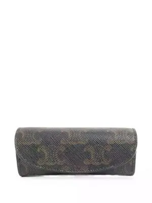 Celine Triomphe-pattern Jewelry Case - Brown