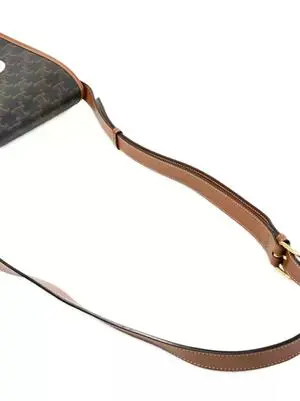 Celine Triomphe Logo Print Messenger Bag