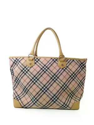 Burberry Check-pattern Canvas Tote Bag