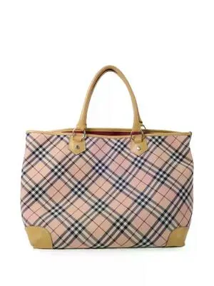 Burberry Check-pattern Canvas Tote Bag
