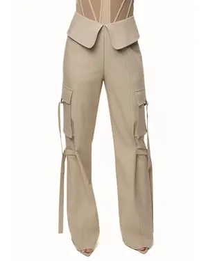 JLUXLABEL Downtown Cargo Pant Wide Leg, Cargo Pockets With Metallic Accents