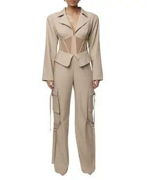 JLUXLABEL Downtown Cargo Pant Wide Leg, Cargo Pockets With Metallic Accents