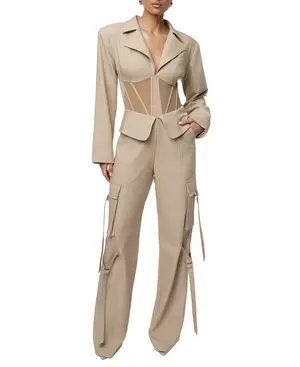JLUXLABEL Downtown Cargo Pant Wide Leg, Cargo Pockets With Metallic Accents