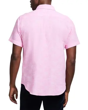 Robert Graham Reid Textured Short Sleeve Woven Shirt - Light Pink