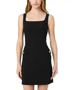 French Connection Azra Sleeveless Square Neck Mini Dress With Flap Pockets