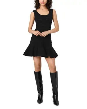French Connection Cecilia Pointelle Flare Mini Dress