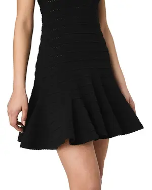 French Connection Cecilia Pointelle Flare Mini Dress