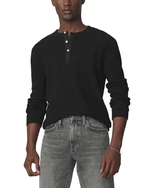 Joe's Jeans Henley Waffle Shirt - Black