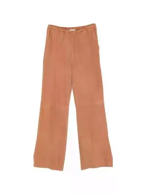 FORTE_FORTE Split-cuff Leather Trousers - Neutrals