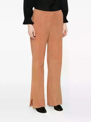 FORTE_FORTE Split-cuff Leather Trousers