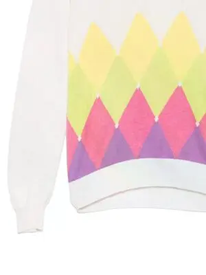 BALLANTYNE 2000s Argyle V-neck Sweater