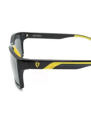 SCUDERIA FERRARI Rectangle Frame Sunglasses With Logo Plaque