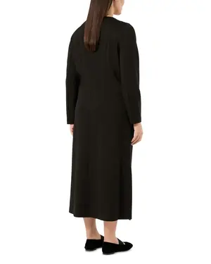 Marina Rinaldi Long Sleeve Midi Dress With Button Detail