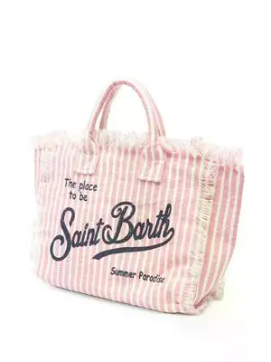 MC2 SAINT BARTH Striped Fringed Beach Bag