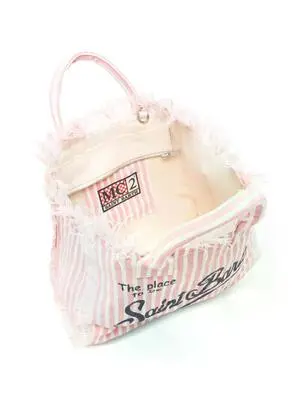 MC2 SAINT BARTH Striped Fringed Beach Bag