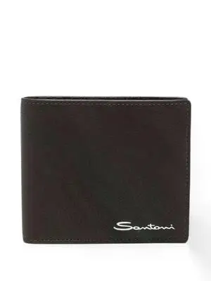 Santoni Logo-plaque Leather Wallet - Brown