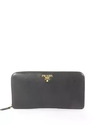 Prada Logo-detail Wallet - Black