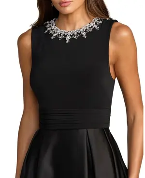 Mac Duggal Embellished High Neck Sleeveless A-line Gown