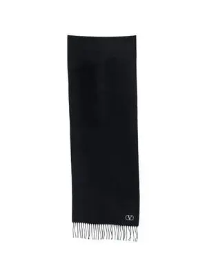 Valentino Garavani Vlogo Signature Fringed Scarf - Blue