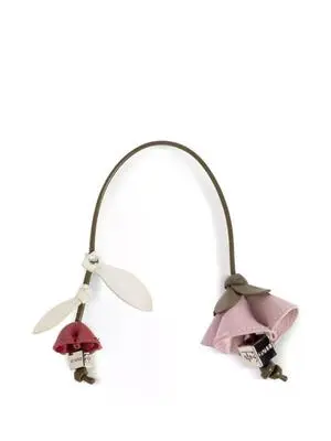 GANNI Floral-motif Bag Charm - Pink