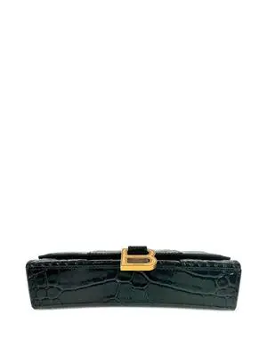 Balenciaga Hourglass Croc-embossed Crossbody Bag
