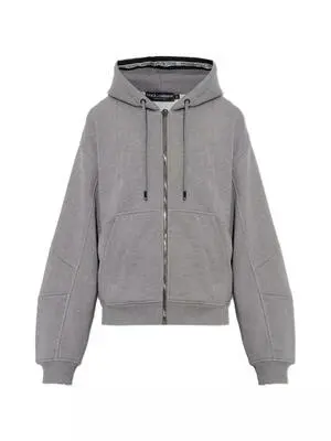 Dolce & Gabbana Cotton Zip-up Hoodie - Grey