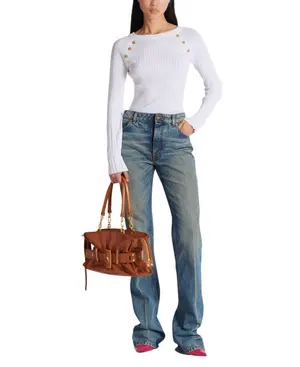 Balmain Straight-leg Faded Denim Jeans