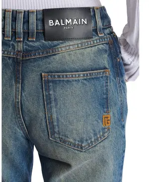 Balmain Straight-leg Faded Denim Jeans