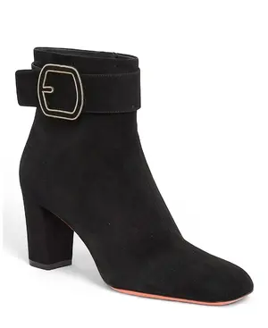 Santoni Suede Ankle Boots - Black