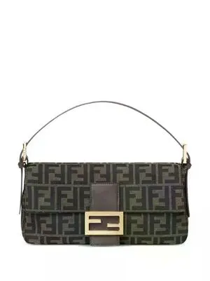 Fendi Baguette Ff-jacquard Tote Bag - Brown