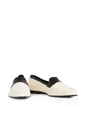 Khaite Leather-trimmed Canvas Loafers